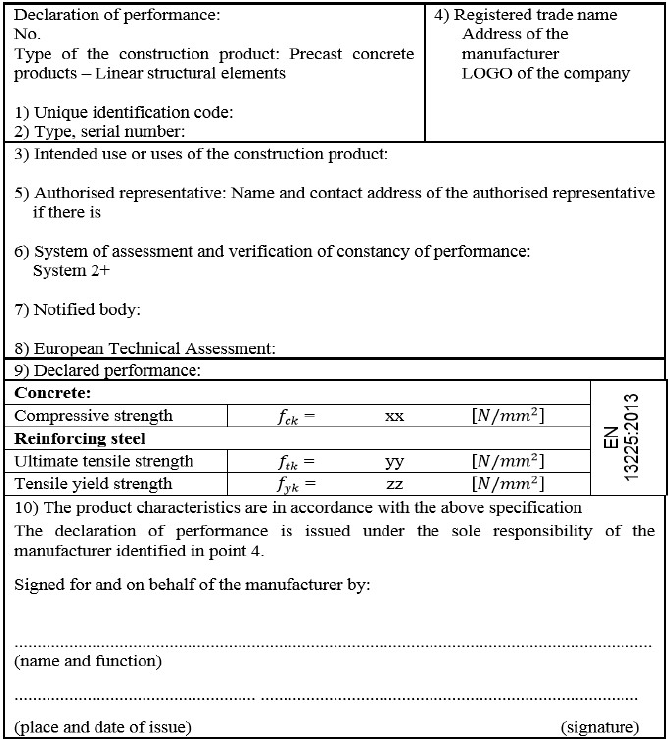 APPLICATION OF CPR 305/2011 TO PRECAST CONCRETE ELEMENTS – BE Consulting